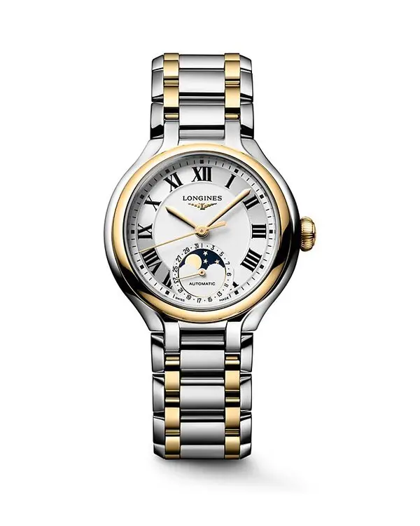 LONGINES Primaluna Moonphase 34mm Watch - White/two Tone