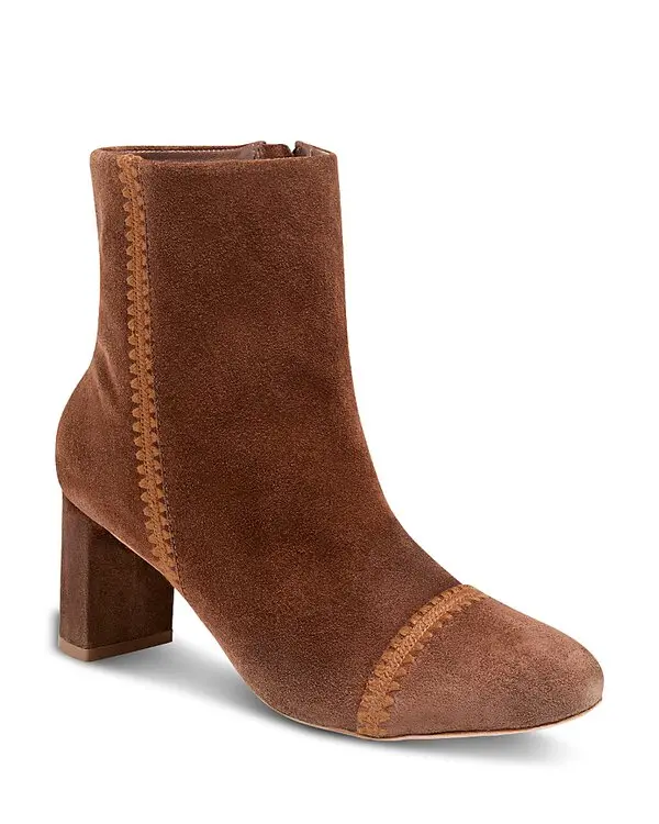 Cinq À Sept Peyton Crochet Suede Ankle Boots - Dark Sepia