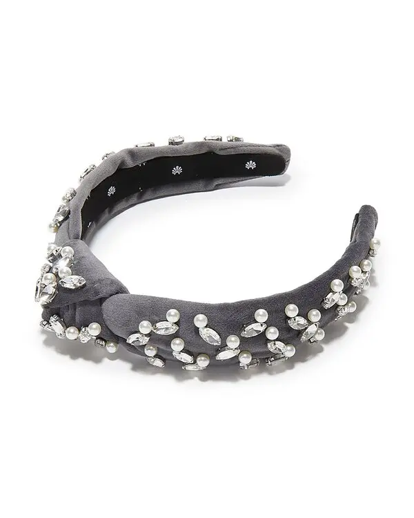 Lele Sadoughi Crystal Grid Slim Knotted Headband