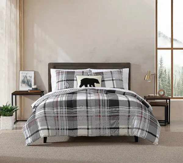 Eddie Bauer Normandy Plaid Red Twin Comforter S Et