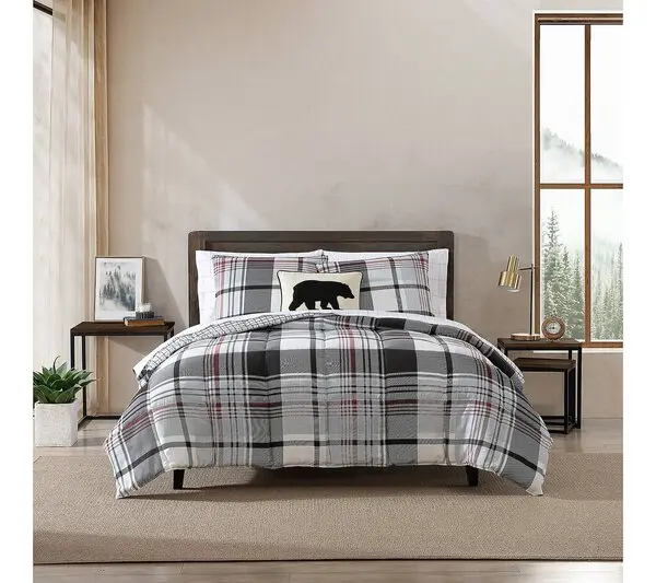 Eddie Bauer Normandy Plaid Reversible Twin Duve T Cover Set