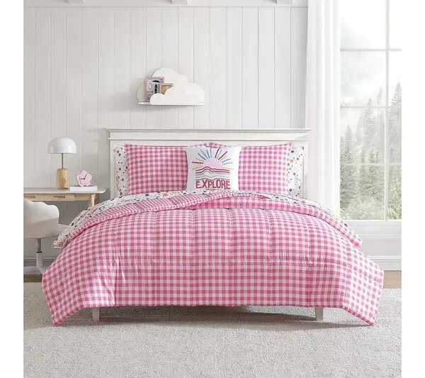 Eddie Bauer Preston Check Pink Twin Comforter S Et