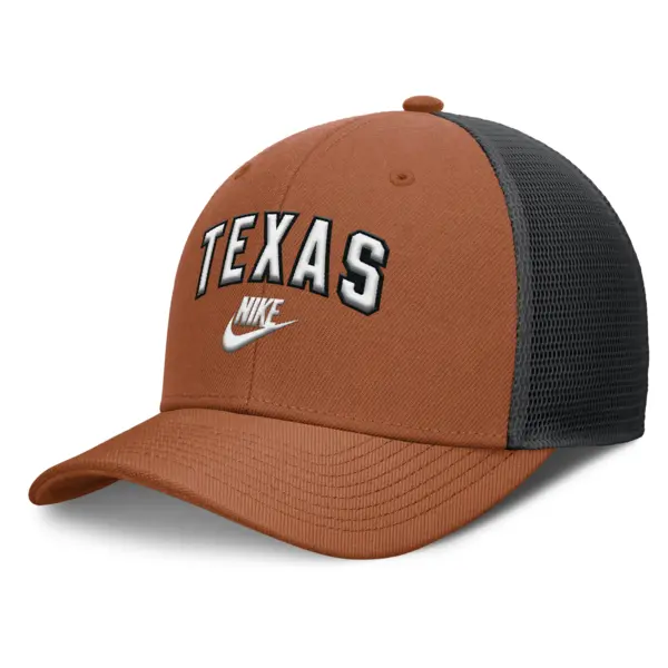 Nike Texas Legacy Arch Rise Dri-fit College Trucker Adjustable Hat - Orange