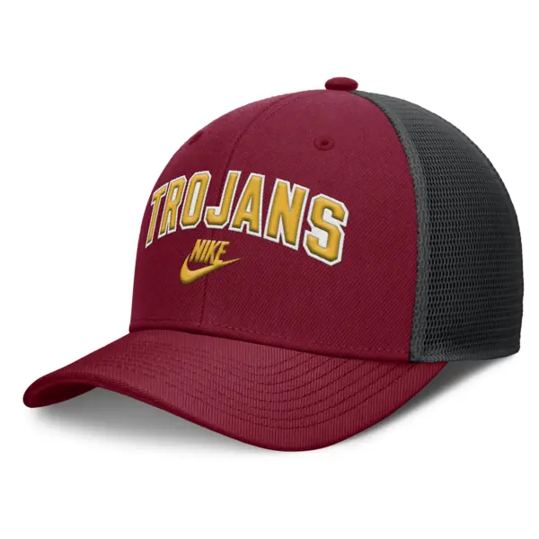 Nike Usc Legacy Arch Rise Dri-fit College Trucker Adjustable Hat - Red