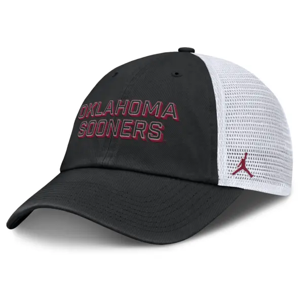 JORDAN Oklahoma On-field Club Gameday Trucker Adjustable Hat - Black