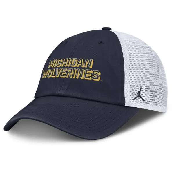 JORDAN Michigan On-field Club Gameday Trucker Adjustable Hat - Blue