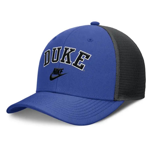 Nike Duke Legacy Arch Rise Dri-fit College Trucker Adjustable Hat - Blue