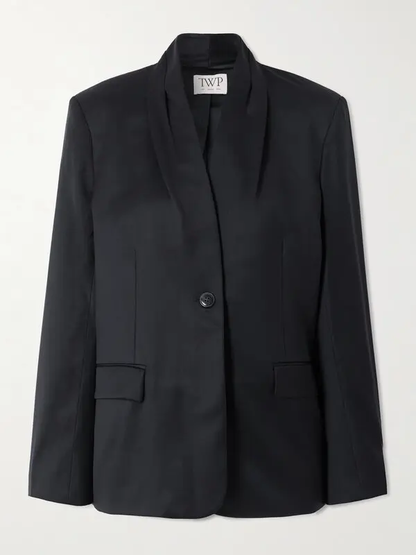 TWP Dinner Wool-satin Jacket - Blue