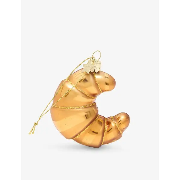 SELFRIDGES EDIT Croissant Glass Christmas Tree Ornament 7cm