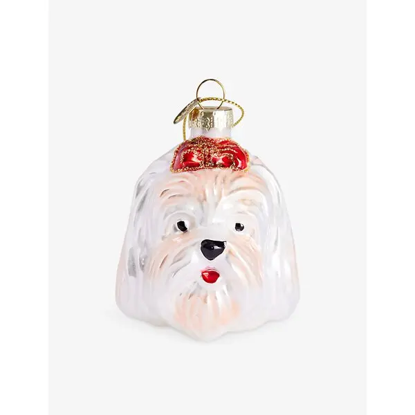 SELFRIDGES EDIT Pet Shitzu Glass Christmas Ornament