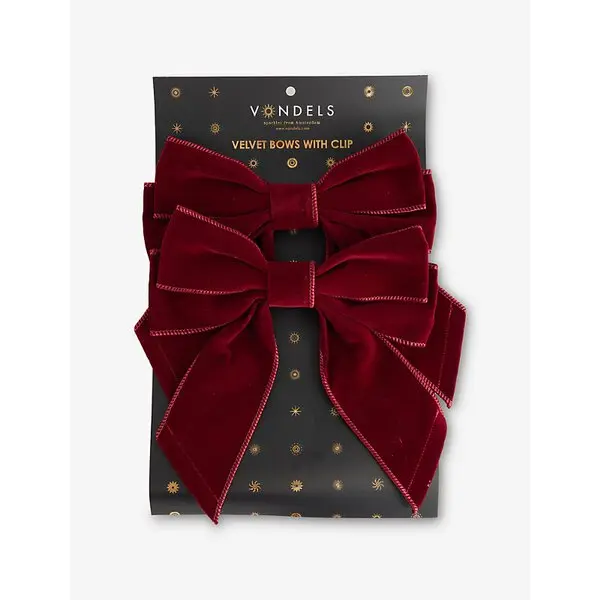 SELFRIDGES EDIT Velvet Bow Christmas Decorations Set