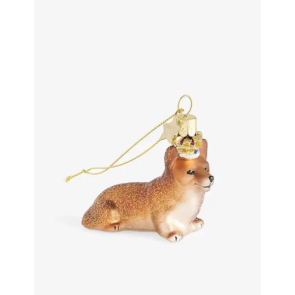 SELFRIDGES EDIT Corgi Dog With Royal Crown Resin Christmas Decoration