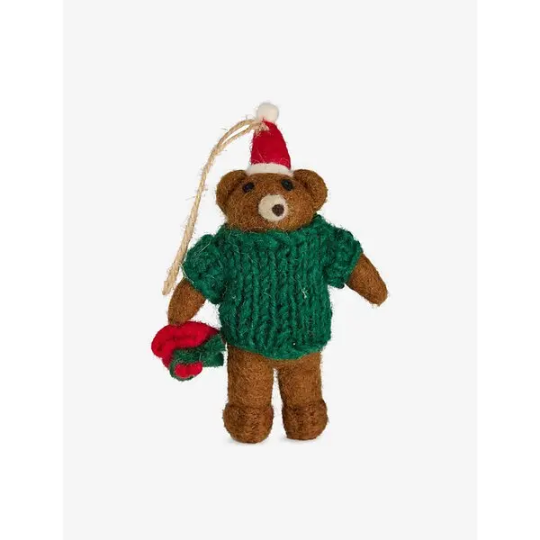 SELFRIDGES EDIT Claus The Christmas Bear Wool Christmas Decoration