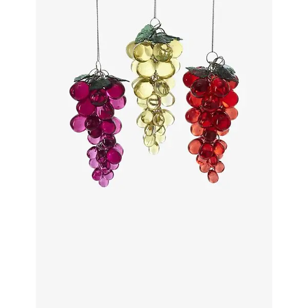 SELFRIDGES EDIT Grapes Hanging Christmas Ornament Assortment