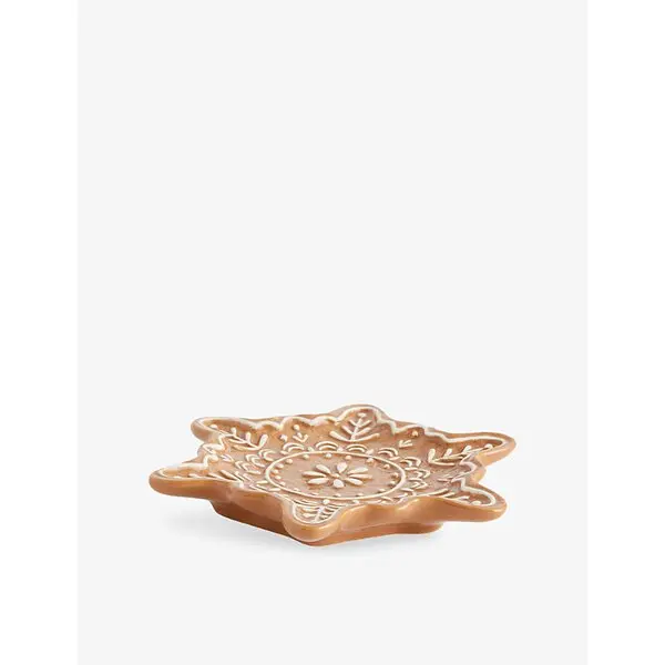 SELFRIDGES EDIT Gingerbread Snowflake Cake Plate Ceramic Christmas Ornament