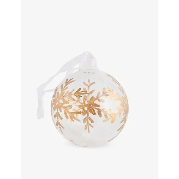 SELFRIDGES EDIT Etched Snowflake Glass Christmas Decoration