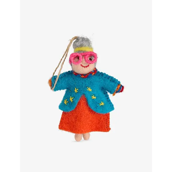 SELFRIDGES EDIT Groovy Grannies Dorothy Wool Christmas Decoration