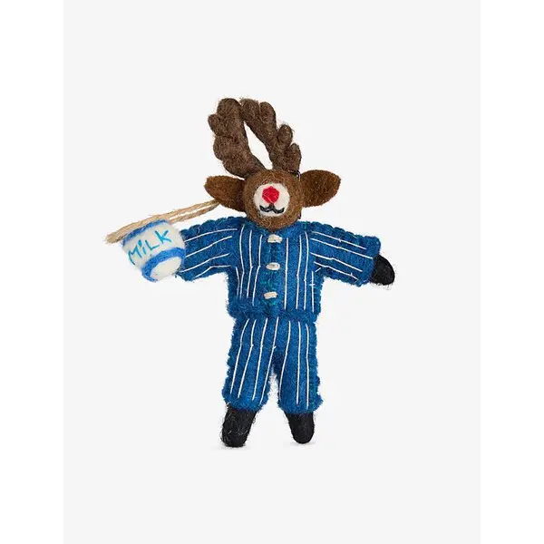 SELFRIDGES EDIT Christmas Pyjamas Rudolph Wool-felt Christmas Decoration 15cm
