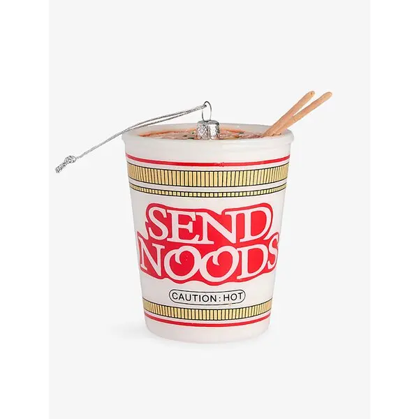 SELFRIDGES EDIT Bar Send Noodles Glass Christmas Decoration