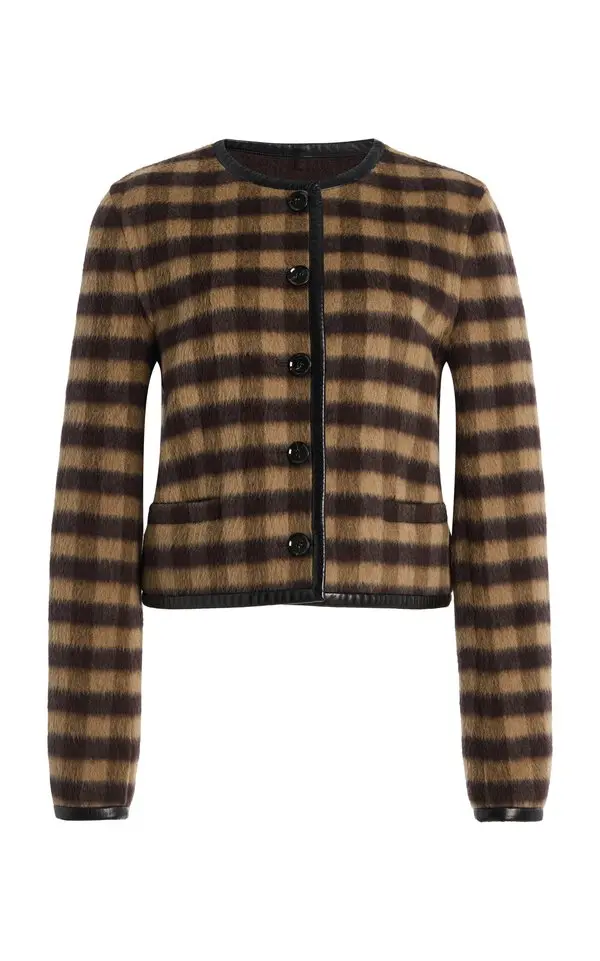 Proenza Schouler Helene Plaid Jacket - Khaki