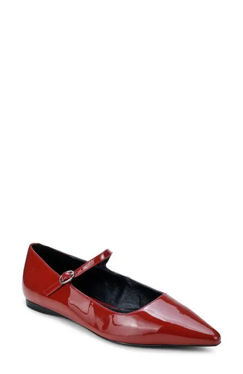 Yosi Samra Camille Pointed Toe Mary Jane Flat - Rust