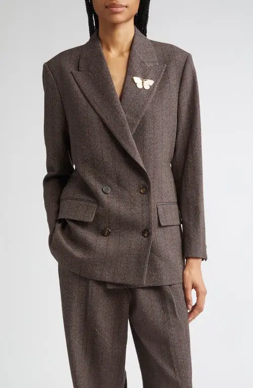 Golden Goose Journey Double-breasted Pinstripe Virgin Wool Blazer