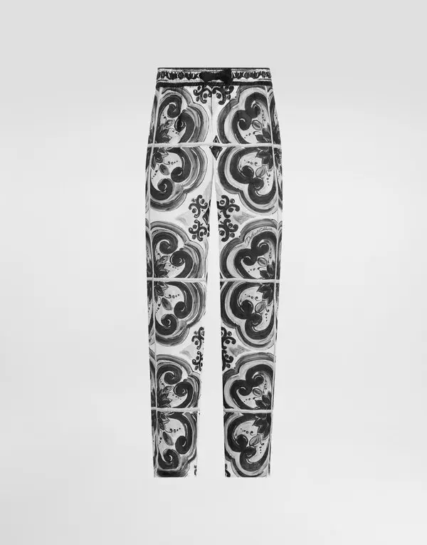 Dolce & Gabbana Majolica-print Linen Trousers - Multicolor