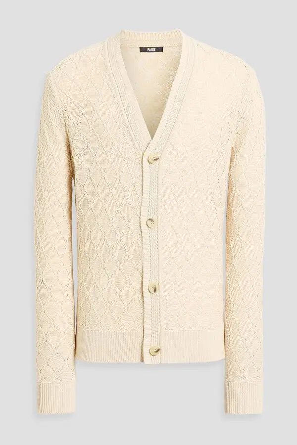Paige Perry Pointelle-knit Cotton-blend Cardigan