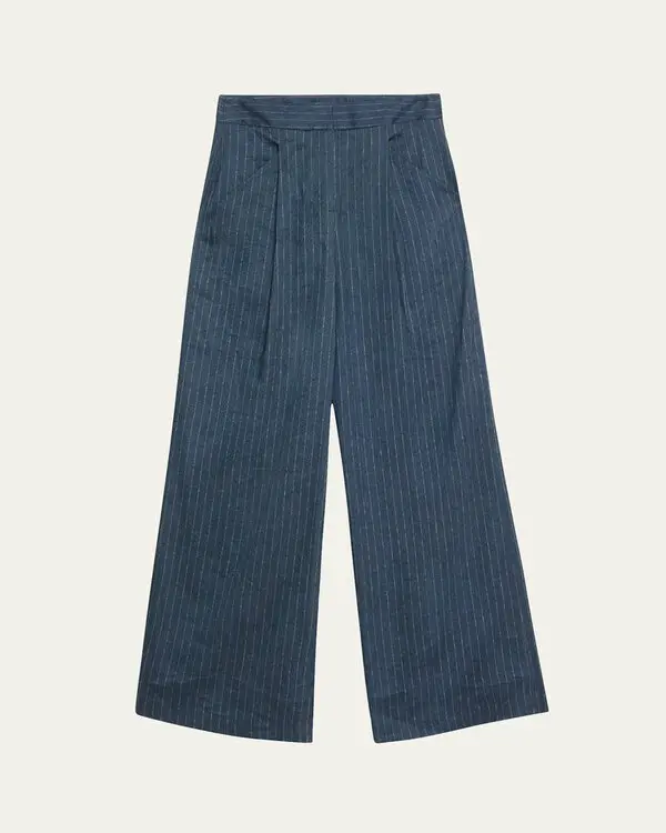 Veronica Beard Rimini Pinstripe Wide Leg Pants