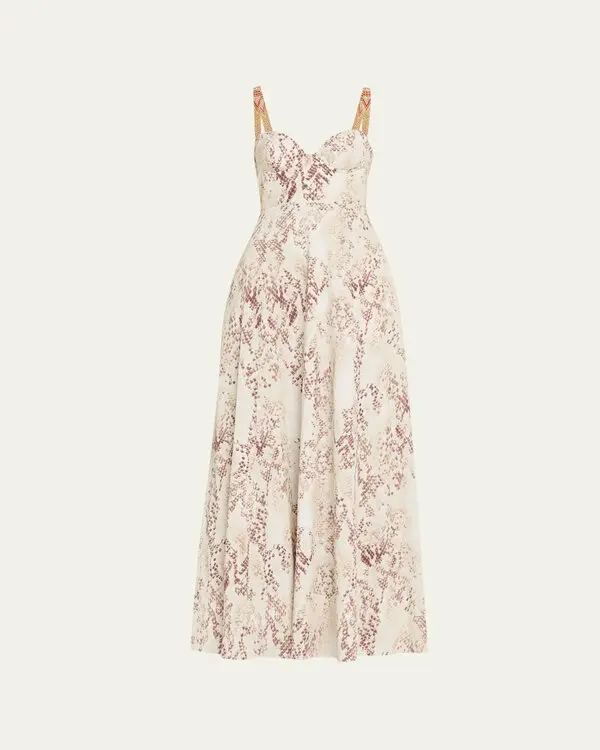 L'Agence Sutton Snake Maxi Dress