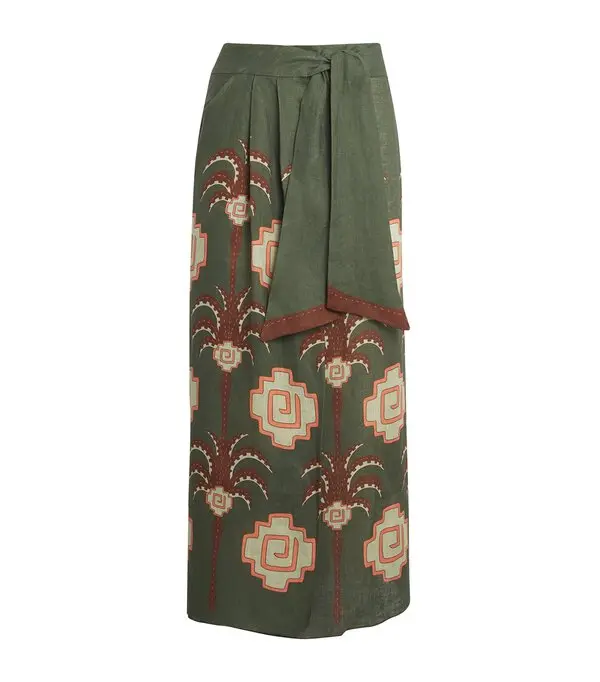 Johanna Ortiz Amazon Echoes Midi Skirt - Green