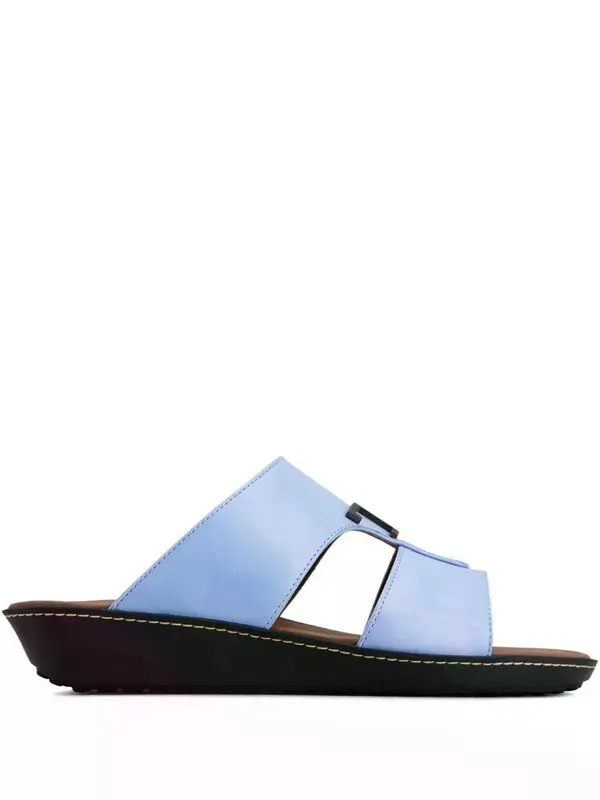 TOD'S Leather T-bar Wedge Sandals - Blue