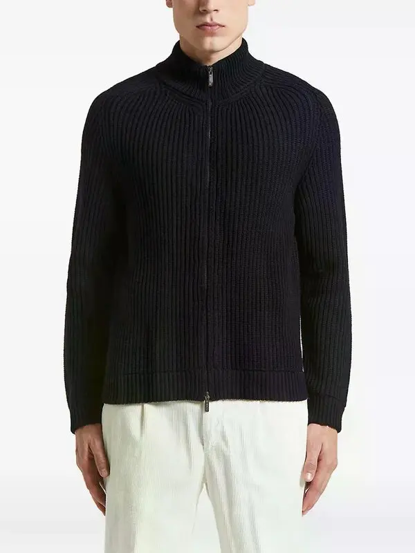Peserico Ribbed Zip-up Cardigan