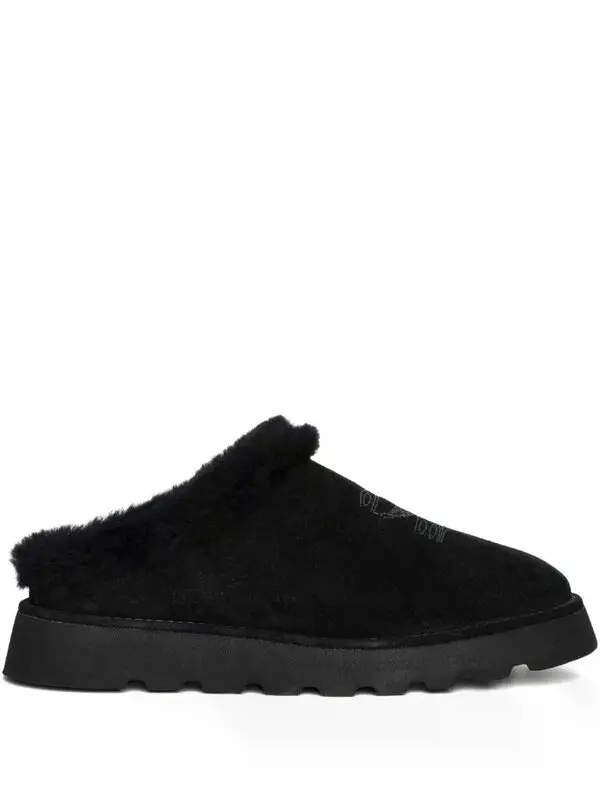 Zadig&Voltaire Embroidered Shearling Mules - Black