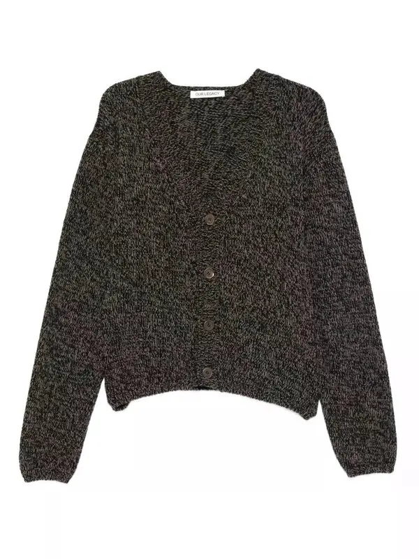 Our Legacy Speckled V-neck Cardigan - Grey