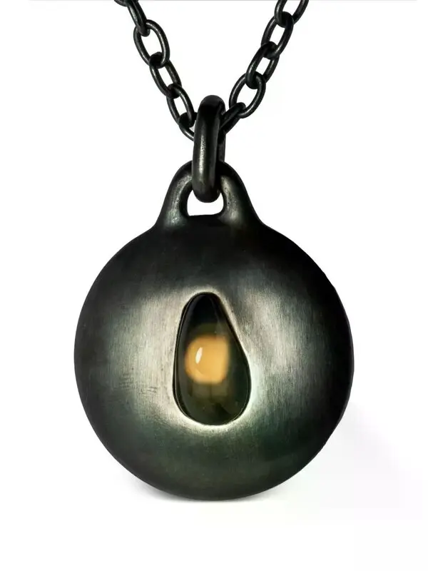 PARTS OF FOUR Disk Pendant Necklace - Black