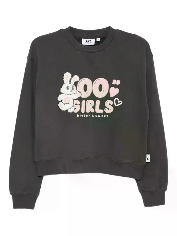 CHOCOOLATE Embroidered Graphic Cotton Sweatshirt - Grey