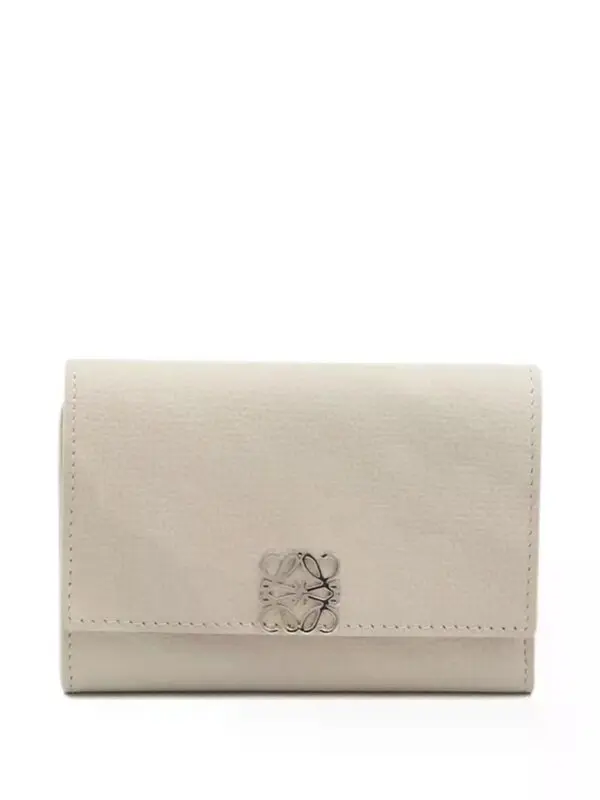 Loewe Anagram Leather Wallet - Neutrals