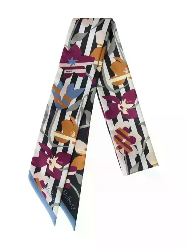Mulberry Floral-print Scarf - Blue