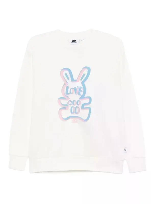 CHOCOOLATE Embossed-graphic Cotton Sweatshirt - White