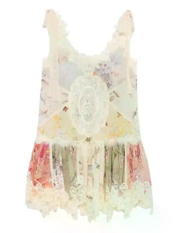Zimmermann Cascadian Lace Mini Dress In Purple - 30% Off | Editorialist