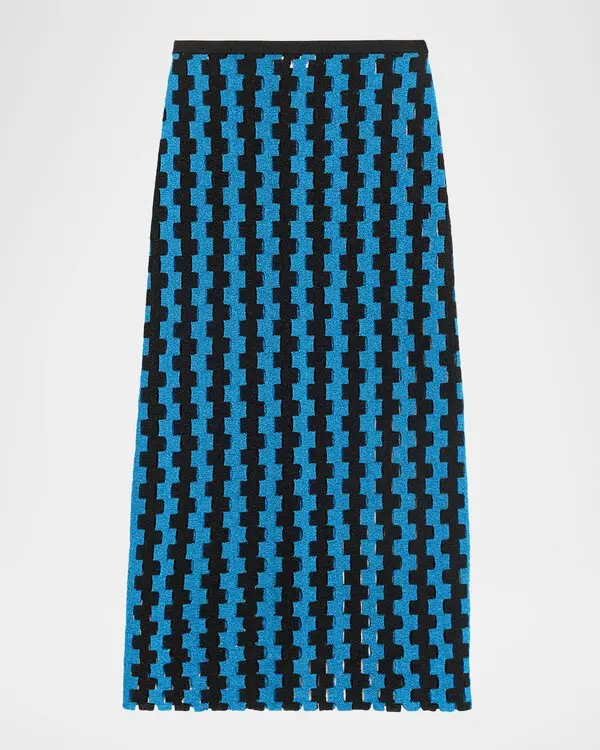 ZANKOV Marshall Metallic Open-knit Maxi Skirt