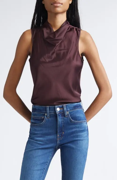 Veronica Beard Tam Cowl Neck Sleeveless Top - Dark Currant