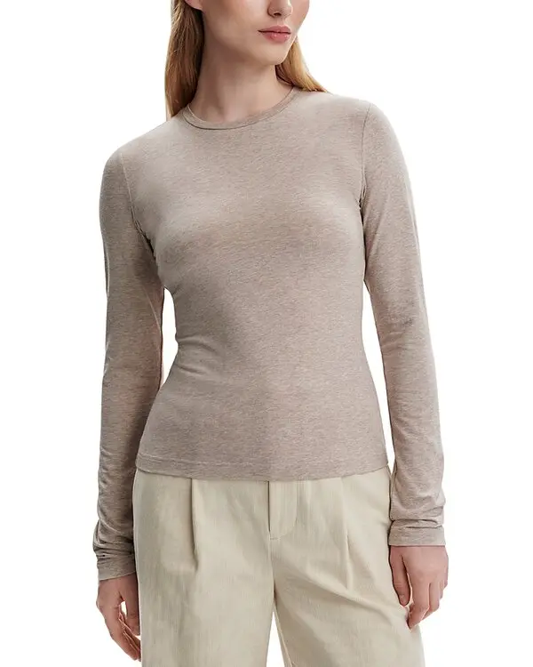 Varley Edna Long Sleeve Tee - Taupe Marl