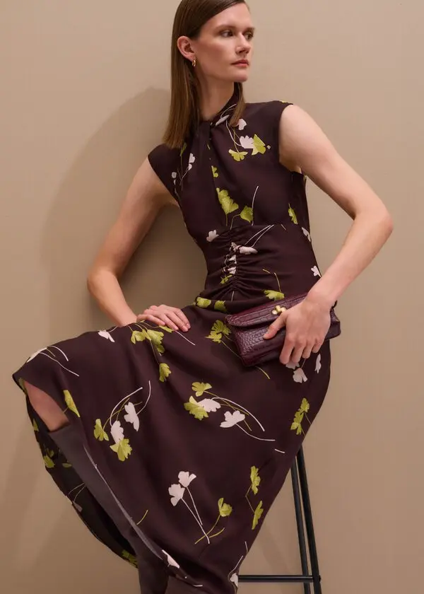 ME+EM Scattered Wild Poppy Print Maxi Dress