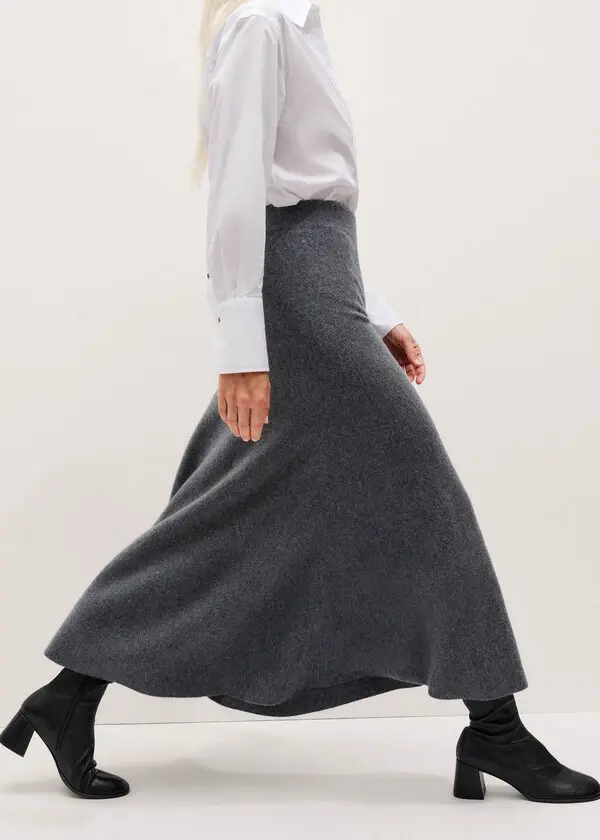ME+EM Felted Merino Relaxed Knit Maxi Skirt