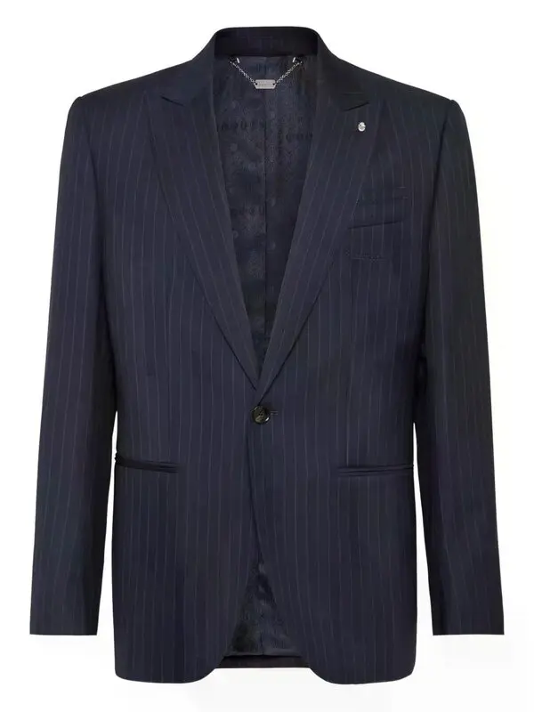 BILLIONAIRE Gessato Pinstripe Single-breasted Blazer - Blue