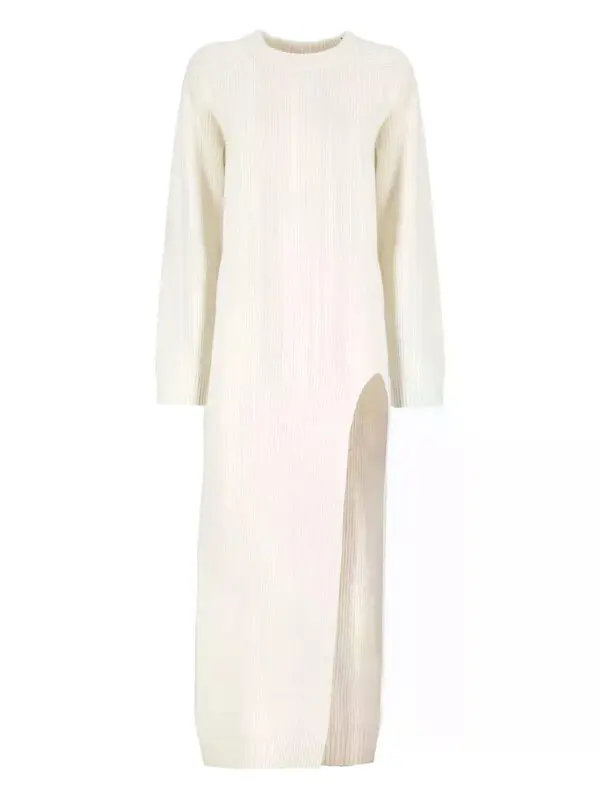 LANEUS Knitted Midi Dress - Neutrals