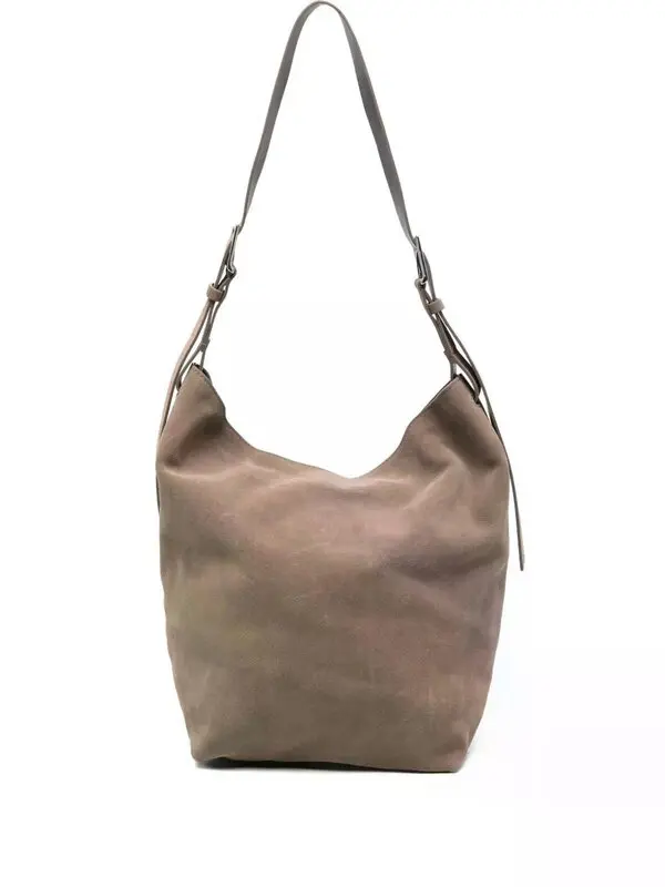 P.a.r.o.s.h Buckle-fastening Suede Shoulder Bag - Neutrals