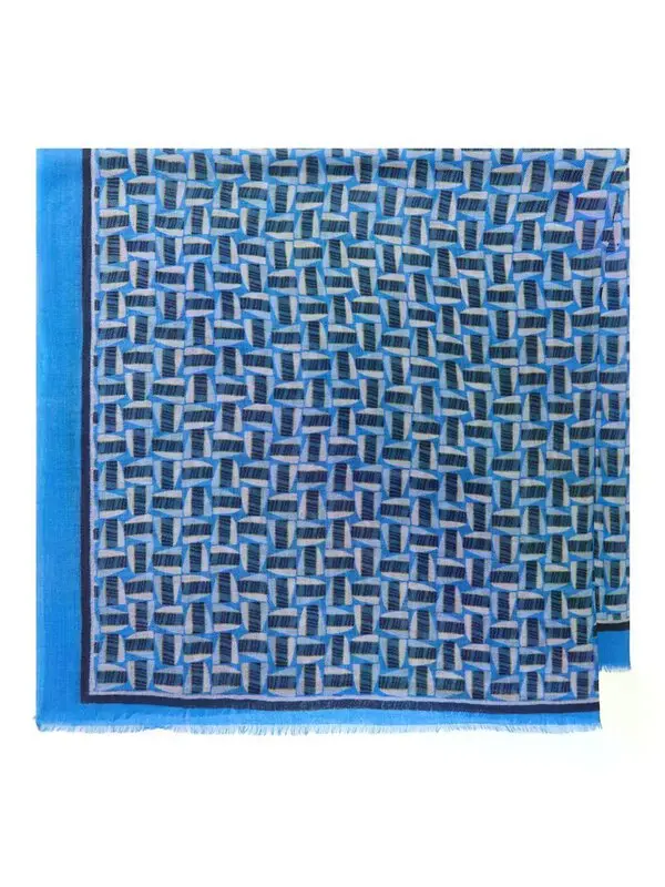Malìparmi Geometric-pattern Scarf - Blue